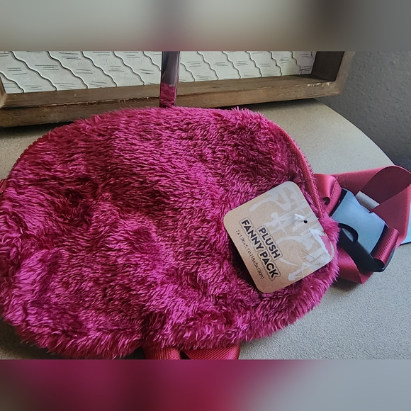 Bags | Nwt Pink Plush Fanny Pack Bum Bag | Poshmark